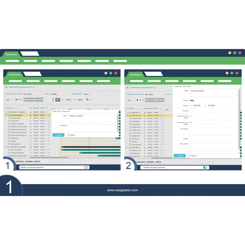 Avanzado Profesional Gantt Dolibarr
