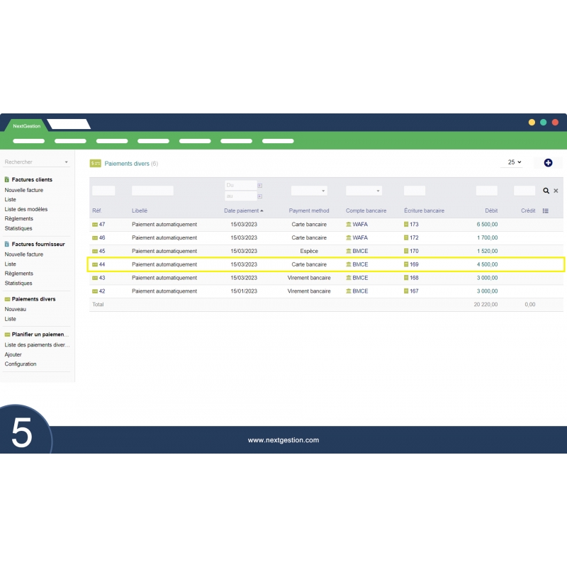 Schedule miscellaneous payments Dolibarr