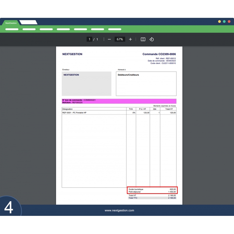 Modul „Gebühren“ für Dolibarr