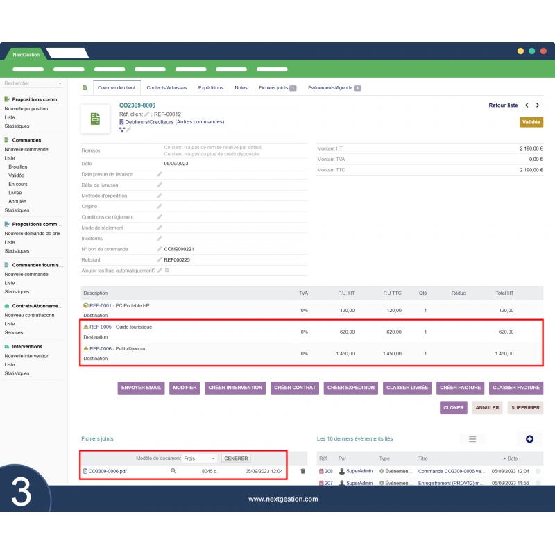 Module "Frais" pour Dolibarr
