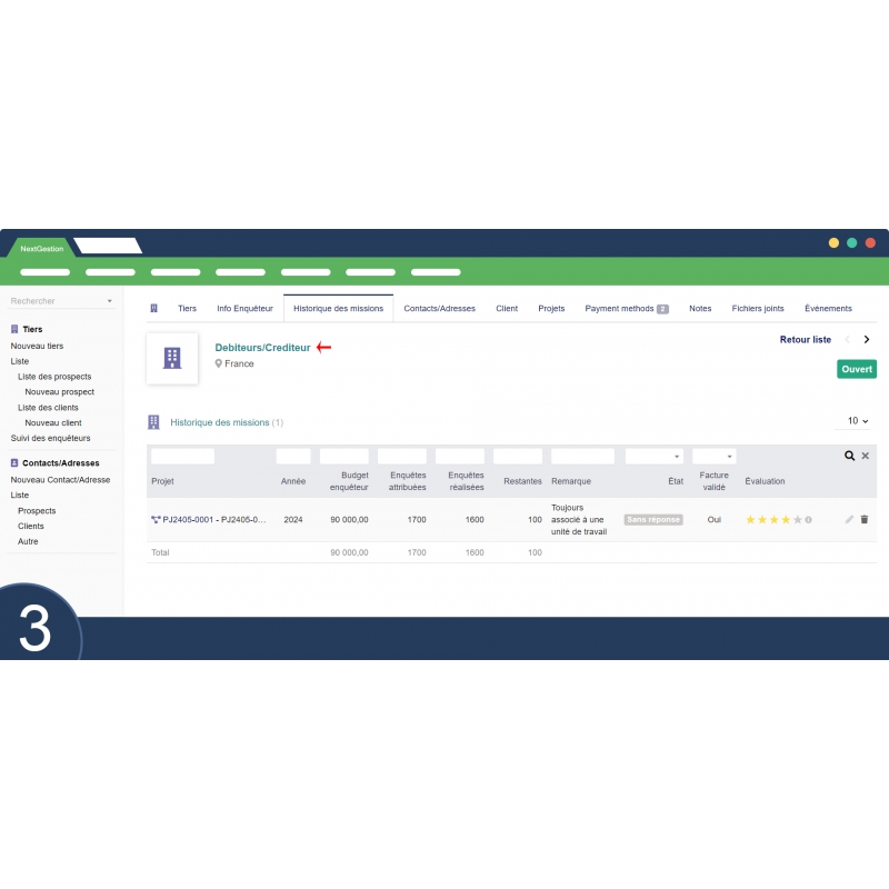 Module "Suivi des enquêteurs"