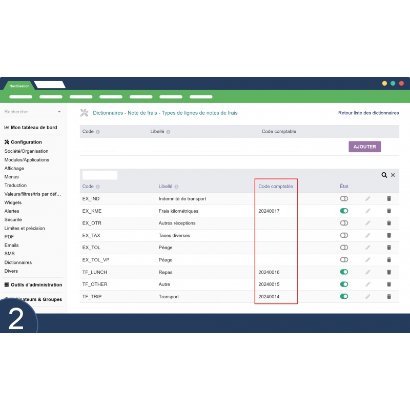 Accounting Expense Code Module