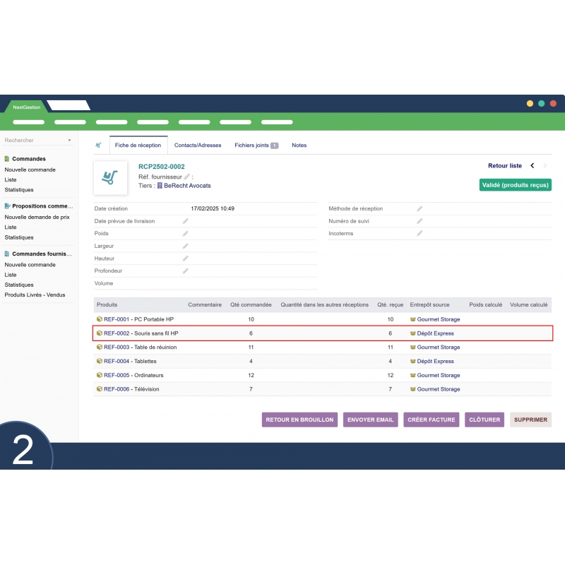 Module "Produits Livrés - Vendus" de Dolibarr