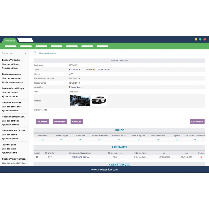 Vehicle Management Module of a company