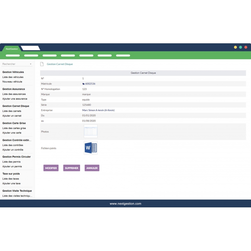 Vehicle Management Module of a company