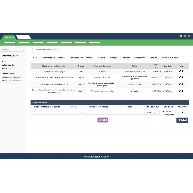 Professional CV management Dolibarr