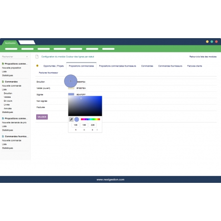 Line colors by status / state Invoice, orders
