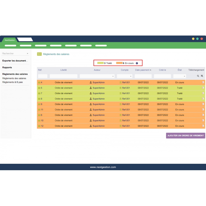 Transfer orders - Advanced